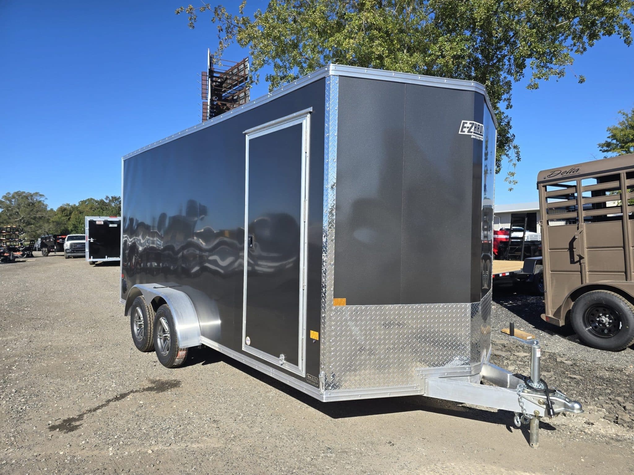 2025 7X16 EZ Hauler 7x16 tandem axle cargo enclosed aluminum trailer ...